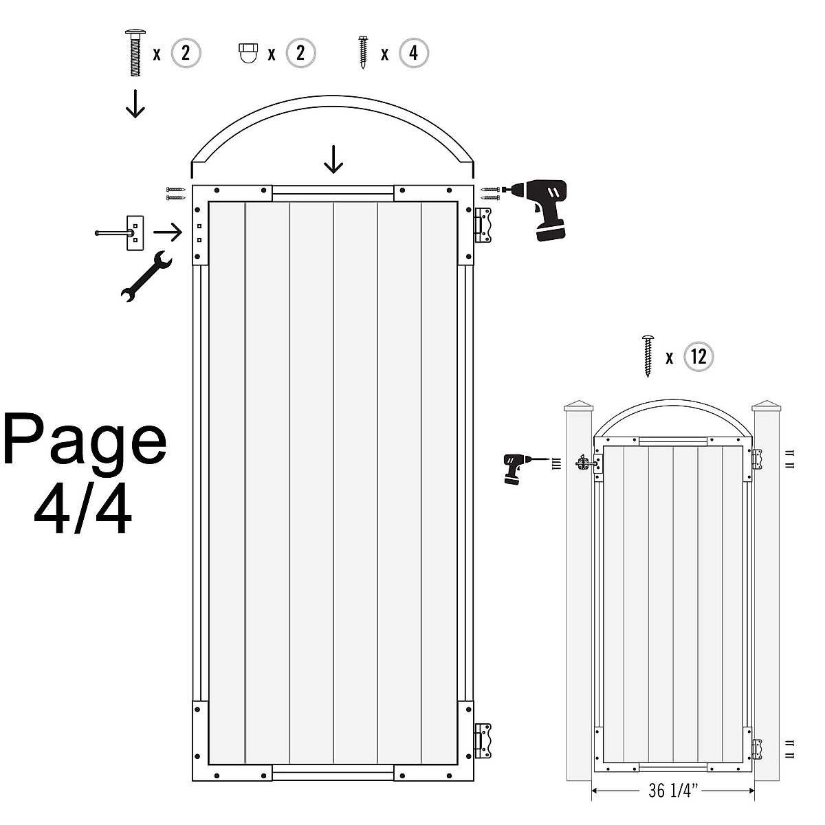 Nuvo Iron PRO6 (Pro 6) Gate Frame, 6 Standard Fence Board Wide x 6’ Long, Black, 6 Foot