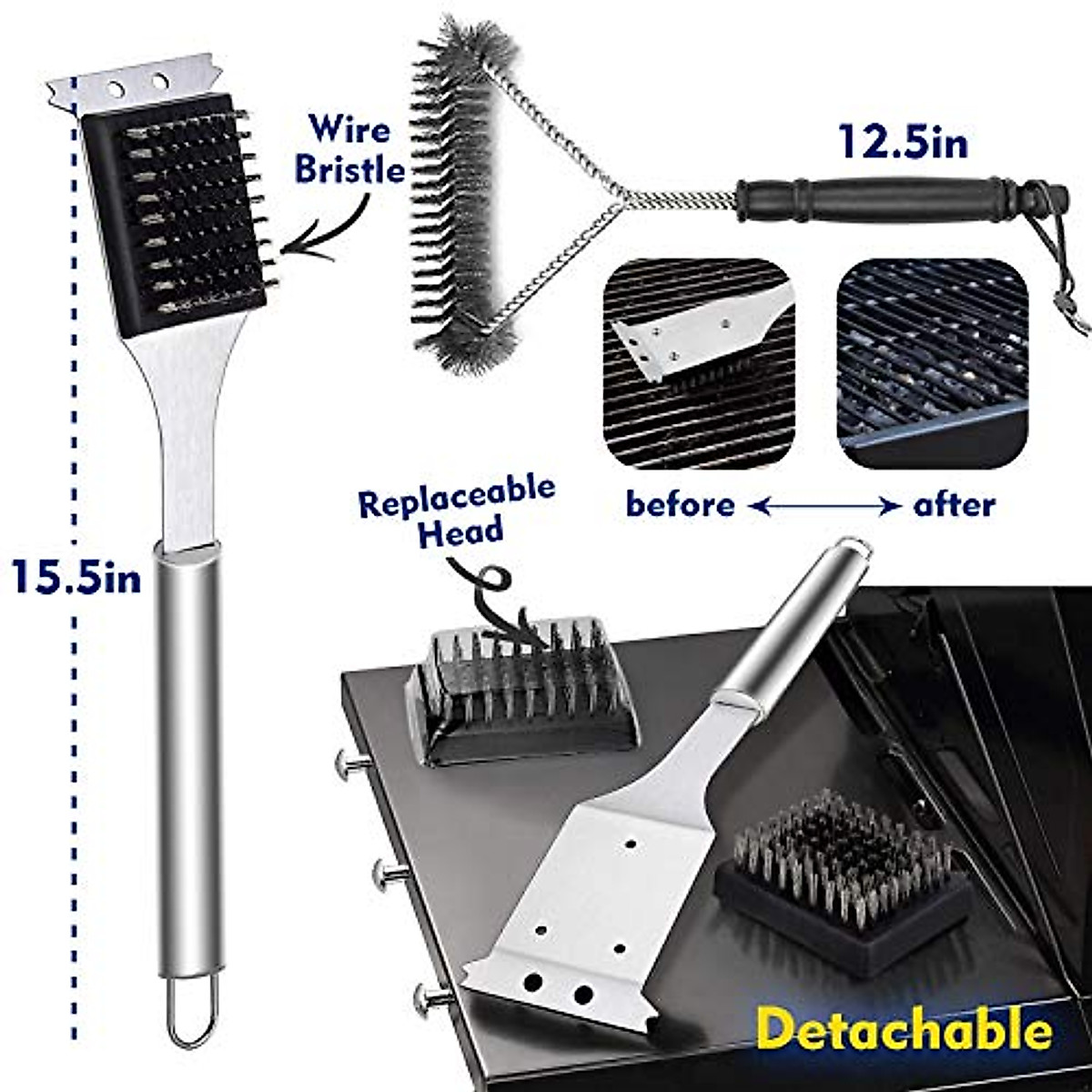 HaSteeL 32PCS BBQ Accessories Set, Stainless Steel Grilling Tools with Storage Bag, Complete Barbecue Utensil Kit for Backyard Outdoor Barbecue Camping, A Grilling Gift for Men & Women