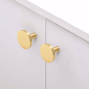 Gold Cabinet Knobs, Brass Double Hole Extended Handle, for Kitchen Cupboard Doors, Closet, Dresser Drawer (Color : Single hole c)