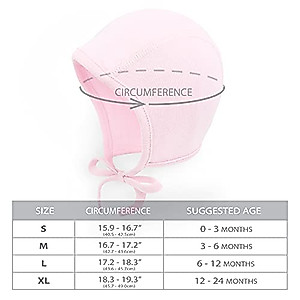 JELLYTREE Baby Hat Bonnet 100% Cotton Soft Toddler Earflap Hats Infant Boys Beanie Pilot Caps, Grey+Black, L