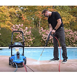 AR Blue Clean BC2N1HSS Electric Pressure Washer-2300 PSI, 1.7 GPM, 13 Amps Quick Connect Accessories, 2 in 1 Detachable Cart, On Board Storage, Portable Pressure Washer, High Pressure, Car, Patio