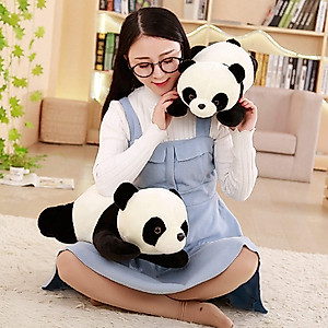 WjcnPac-Man 19.7''Panda Stuffed Plush Toy,Cute Panda Plush Pillow,Plush Pillow Toy Gifts for Kids Bedding Sleeping Boys Girls Birthday Easter Christmas Bedtime Gift