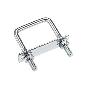 uxcell Square U-Bolts 2"(50mm) Inner Width Carbon Steel M8 with Nuts, Frame Plate, Round Washers 4 Set