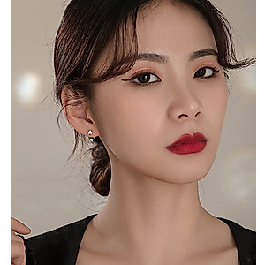 Reffeer Solid 925 Sterling Silver Star Half Hoop Earrings Open Huggie Hoops for Women Ball Cuff Earrings Star (A-Silver)