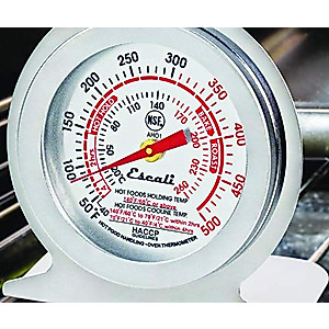 Escali AHO1 Durable Stainless Steel Oven Thermometer, Oven Safe with Stand or Hang, HACCP Guidelines, and NSF Certified Silver