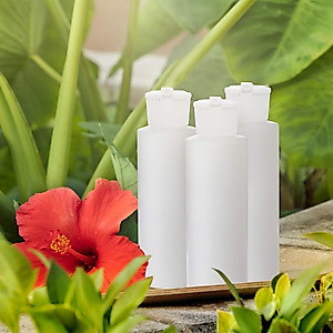 CLANRIZA Plastic Cylinder Bottles with Flip Top Pour Spout - Reusable Plastic Bottles Premium Quality - Clear Cylinder Bottles for Any Liquid Products (Pack of 12)