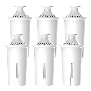 Waterspecialist NSF Certified Pitcher Water Filter, Replacement for Brita® classic 35557, OB03, Mavea® 107007, Brita® Pitchers Grand, Lake, Capri, Wave and More (Pack of 6)