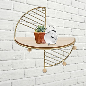 Veemoon Shelf Bathroom Metal Wall Entryway Coat Hooks Photo Frame Wall Shelves Wall Holder Rack Gold Shelves for Wall Nordic Style Wall Rack Brackets for Shelves Wooden Rack Speaker Iron