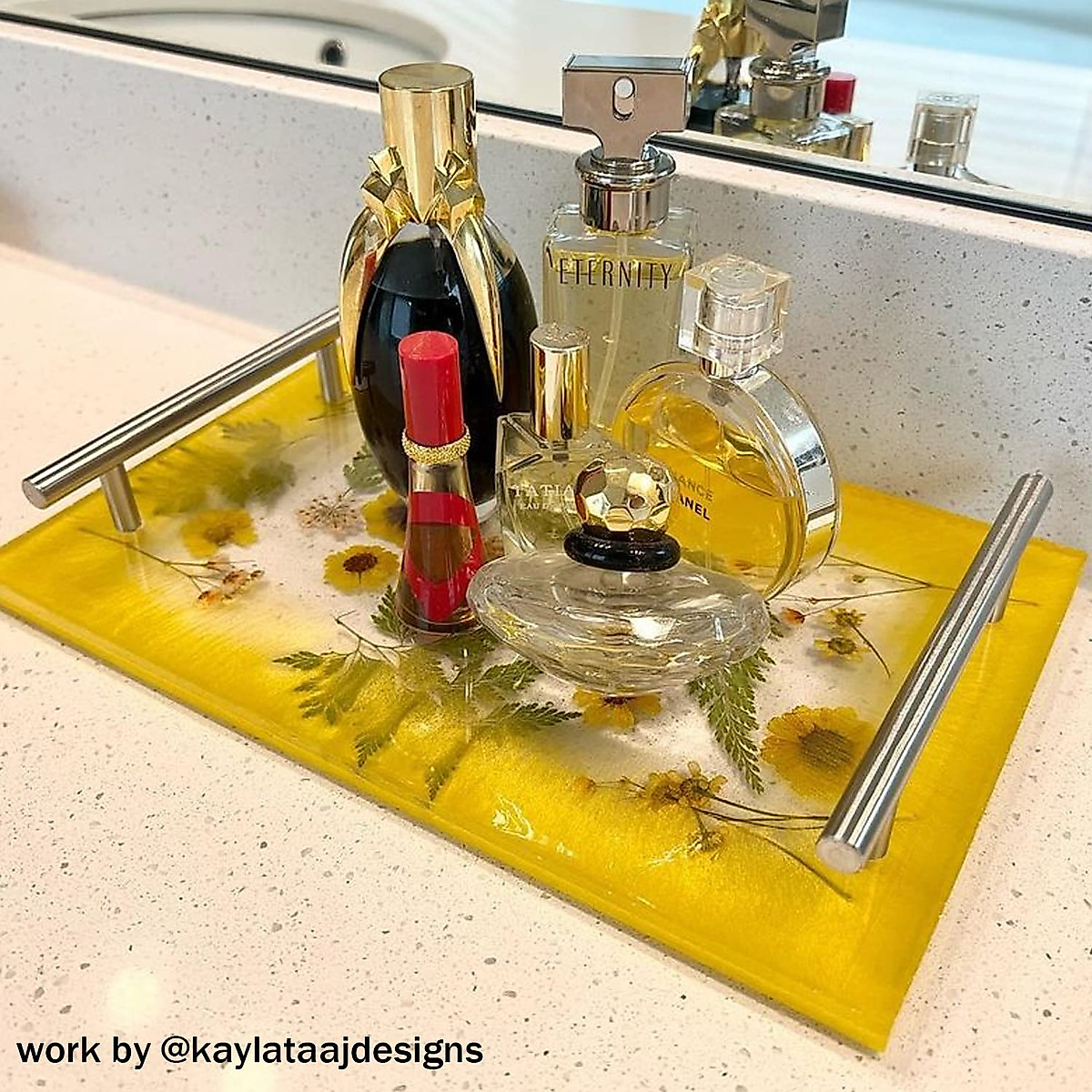 RESINWORLD Large Tray Mold with Handles, Rectangle Silicone Tray Molds for Resin Casting, Deep Flat Tray Resin Mold Silicone