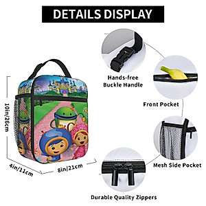 CONPELSON Lunch Bags Team Anime Umizoomi Insulated Lunch Tote Reusable Portable Lunch Box for Outdoor Office Picnic 10 X 4 X 8 in