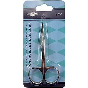 Havel's Double Curved Embroidery Scissors 3.5-Inch Large Finger Loop, Acrylic, Multicoloured