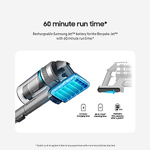 SAMSUNG Bespoke Jet Replacement Battery for Cordless Stick Vacuum Cleaner, 60 Minute Run Time, Rechargeable, VCA-SBTA95/VAA