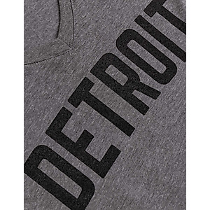 Ann Arbor T-shirt Co. Detroit | Classic Retro City Navy Detroiter 313 Cool Michigan Women V-Neck T-Shirt Top-(GreyV,XL)