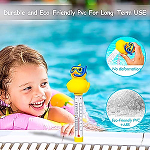 Doli Yearning Swimming Pool Thermometer Floating Easy Read Pond Thermometer with String| Shatter Resistant| for Outdoor & Indoor Swimming Pools, Spas, Hot Tubs| Classic Duck