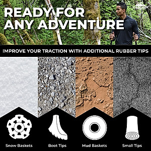 Cascade Mountain Tech Trekking Poles - Aluminum Hiking Walking Sticks with Adjustable Locks Expandable to 54" (Set of 2), Cork Grip, Orange