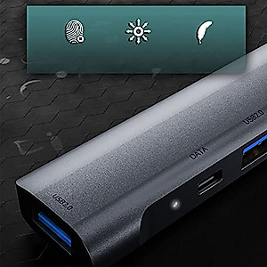 USB C Hub HDMI Adapter, 5 in 1 Type C Docking Station Transmitter for Data Transmission, 60W PD Charging, USB 3.0 Rate 5Gbps, USB 2.0 Rate 480Mbps