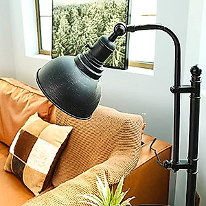 VONLUCE Industrial Table Lamp Black, Rustic Desk Lamp Task Lamp in Antiqued Bronze Finish, Vintage Table Lamp for Reading Living Room Farmhouse Office, ETL. (25''-29'')