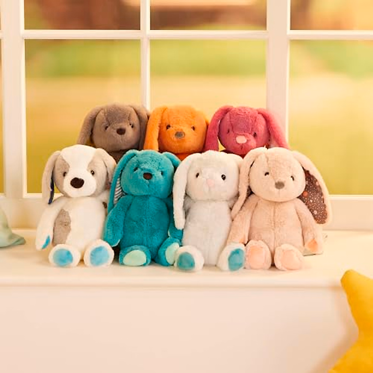 B. toys- B. softies-12" Plush Bunny -Super Soft Stuffed Animal- Washable Rabbit Toy- for Babies, Toddlers, Kids- Happy Hues- Cottontail Cutie Teal Bunny- 0 Months +