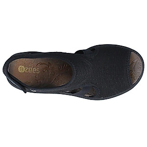 Bzees Women's Dream Sandal, Black Mesh, 8 M US