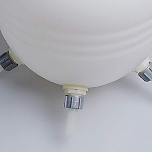 Cabilock Plastic White Water Feeder Bucket with Nipple for Cattle Horse Goat Sheep Dog Farm Animals Pet Livestock Water Dispenser Tool 30X48CM
