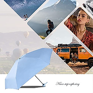 ALFROTEY Mini Folding Travel Umbrella for Rain with Anti-UV Protection Lightweight Small Compact Umbrella for Backpack and Purse Ideal Travel Umbrella for Women and Girls (Light Green, S)