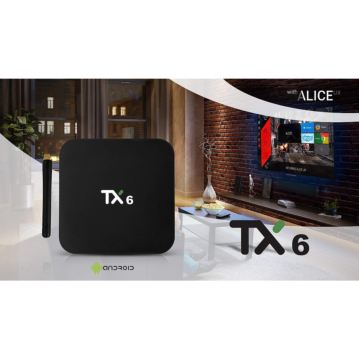 Android 9.0 TV Box TX6 Android TV Box 4GB DDR3 RAM 64GB ROM 4K Ultra HD Support 2.4G/5.8G Dual WiFi BT 4.1 USB 3.0