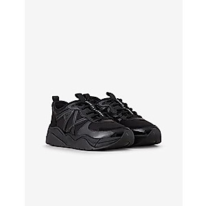 A｜X ARMANI EXCHANGE Women's AX Logo Streetwear Sneaker, Black, 8.5