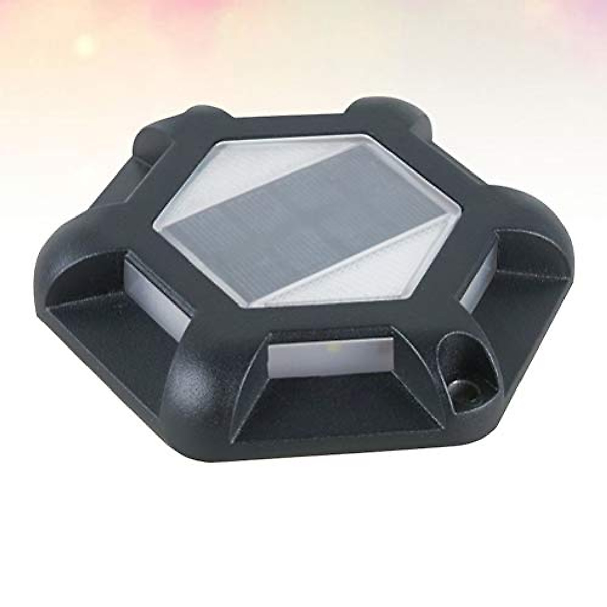 Mobestech 2pcs Solar High Pressure Outdoor Waterproof 6LED Road Lighting Deck Lights for Home Garden Landscape ( Black )