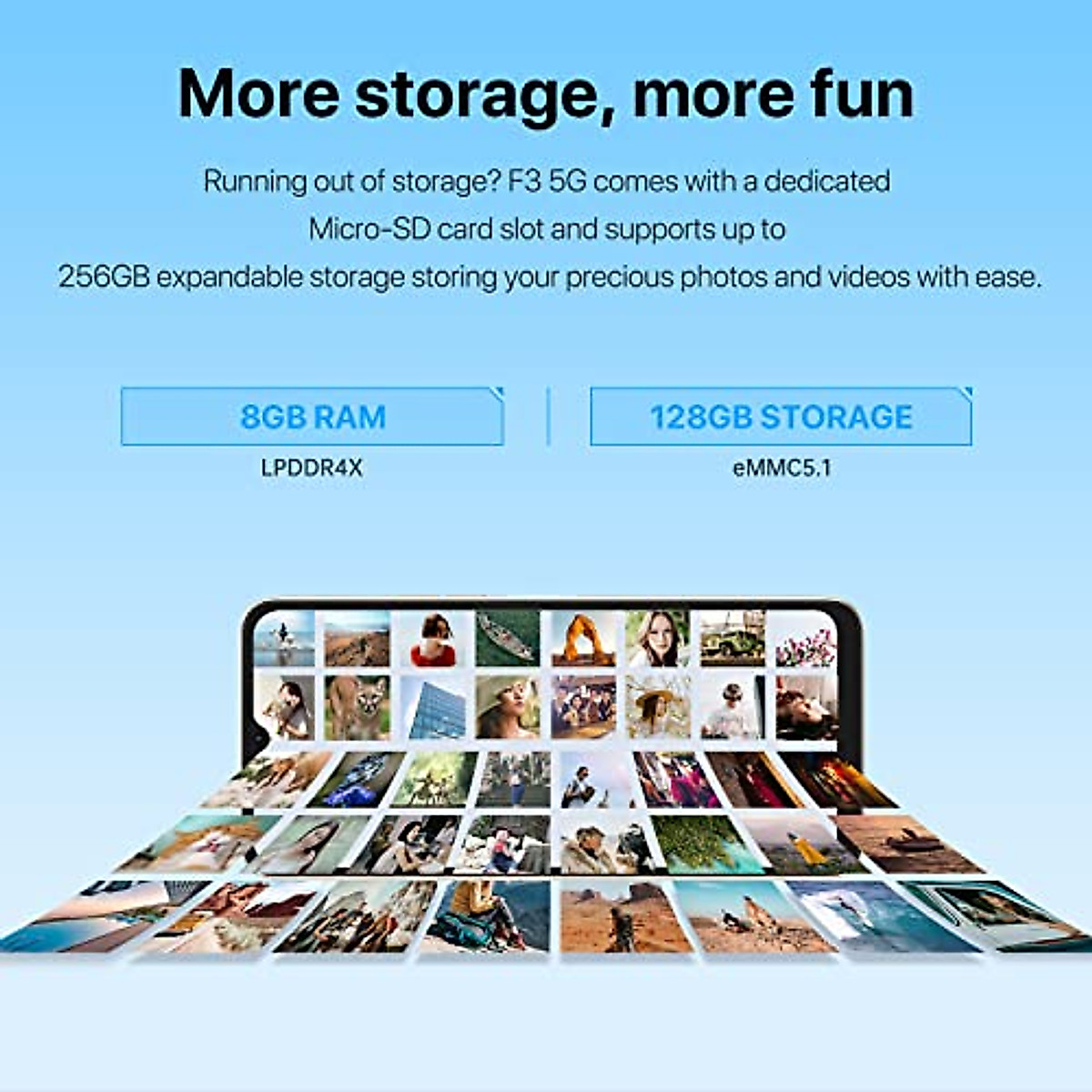UMIDIGI F3 5G Unlocked Cell Phone, Android 12 Smartphone, 8GBRAM/128ROM NFC Android Phone, Octa-core 6.7" HD Large Screen, 48MP+16MP+5MP AI Triple Camera, 5150mAh Battery