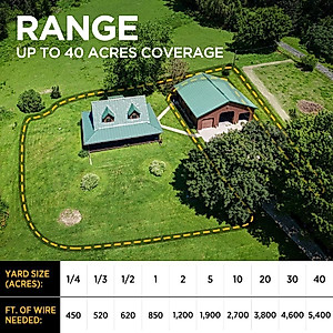 Dogtra E-Fence 3500 In Ground Fence for Dogs Wireless Rechargeable Collar 40-Acre Vibration Outdoor Underground Wire Electric Dog Fence