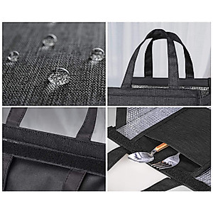 VAGREEZ Lunch Bag, Insulated Lunch Bag Large Waterproof Adult Lunch Tote Bag For Women Men (Black)