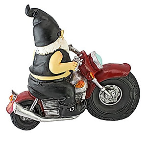 Design Toscano QM7512103 Axle Grease The Biker Garden Gnome Motorcycle Statue, full color