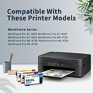 OINKWERE Remanufactured 802XL Ink Cartridge Replacement for Epson 802 Ink Cartridges T802XL T802 to use with Workforce Pro WF-4740 WF-4730 WF-4720 WF-4734 EC-4020 EC-4030 Printer (3 Pack, C/M/Y)