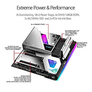 Asus ROG Maximus XIII Extreme Glacial (WiFi 6E) Z590 LGA 1200(Intel® 11th) EATX gaming motherboard (PCIe 4.0,18+2 power stages,integrated EK water block, 5xM.2 slots, 2xThunderbolt™ 4, 10 & 2.5Gb LAN)