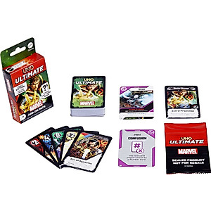 Mattel Games ​UNO Ultimate Marvel Add-On 3-Pack Set with Collectible Character Deck & 2 Foil Cards, Includes Spider-Man, Dr. Strange and Scarlet Witch