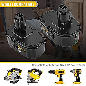 Ahomtikk 2Pack 6.0Ah Lithium-Ion Battery Replacement for Dewalt 18V XRP Battery DC9096 DC9098 DC9099 DE9096 DE9095 DW9096 DW9098 DW9095 DC9182 Dewalt 18V Batteries