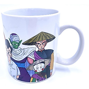 Just Funky Dragon Ball Z White Ceramic Mug - 16-Ounce Coffee Cup Mug Featuring Goku Chiaotzu Yancha Krillin Piccolo Videl Kami/Shen & Tein, DBZ-CMG-36808-RSS.03
