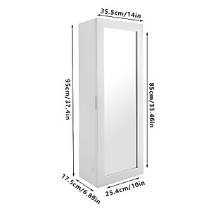 Wall Mounted Ironing Board with Storage Cabinet, Built in Ironing Board & Folding Support Leg, Wall-Mounted Mirrors for Home, Apartment & Small Spaces