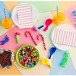 Gift Boutique 100 Pink & White Stripe Guest Napkins 3 Ply Disposable Paper Pack Striped Dinner Hand Napkin for Bathroom Powder Room Holiday Wedding Bridal & Baby Shower Decorative Towels