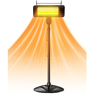 Garage Heater, 1500W Outdoor Heaters for Patio, Telescopic Radiant Infrared Heater w/3 Speeds, Fast Heating 270 Sq.Ft, Electric Patio Heater w/Tip-Over & Overheating Protection for Indoor Pet Use