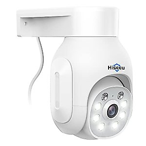 Hiseeu Security Camera Wireless Outdoor, 5MP Color Night Vision WiFi Surveillance Camera Pan/Tilt with Motion Detection/Siren/Light Alarm, 2-Way Audio, IP66 Weatherproof, Work with Echo Show