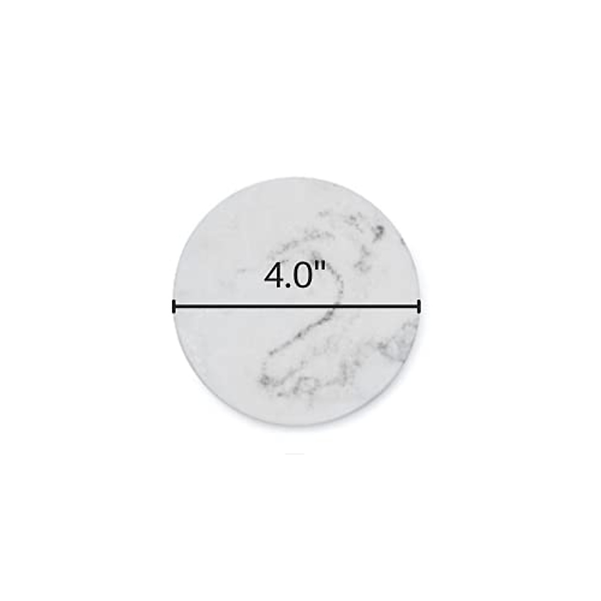 Essentra Home Set of 6 White Marble Coasters for Drinks, Soft Felt Bottom Protects Your Furniture from Scratches, Absorbent 4 Inch Coasters