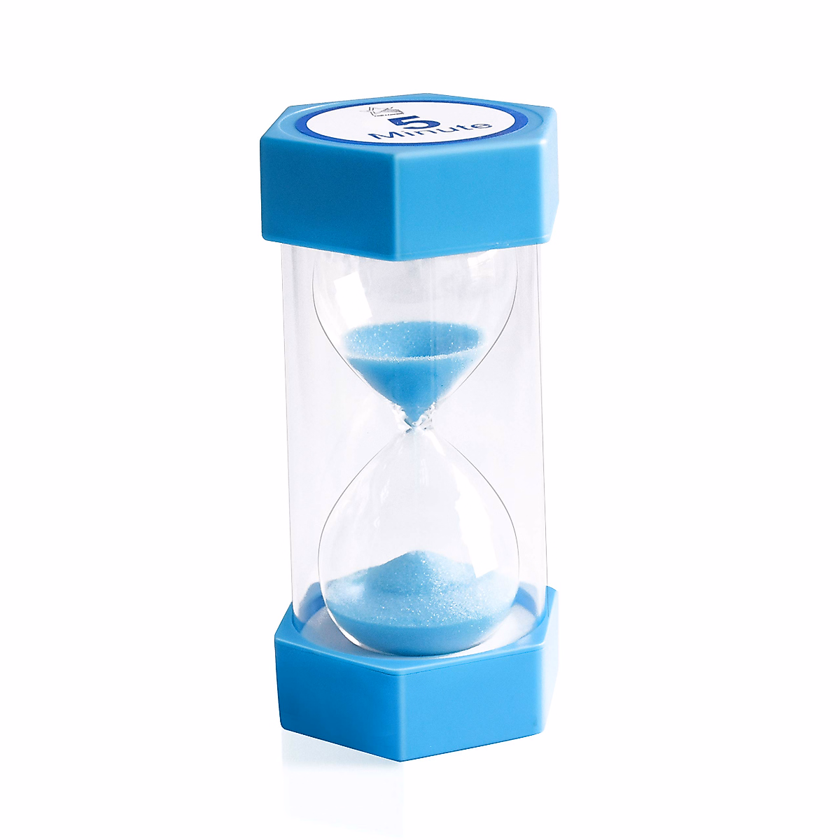 Sand Timer,XINBAOHONG Hourglass Sand Timer 5 Minutes 15 Minutes Timer Clock for Kids Games Classroom Home Office Kitchen Use (Pack of 2) (4.7''X 2.3'', 5 Min(Blue) and 15 Min(Green))