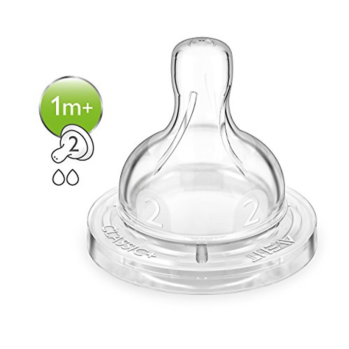 Philips Avent Anti-Colic Baby Bottle Slow Flow Nipple, 4pk, Flow 2, SCF422/47