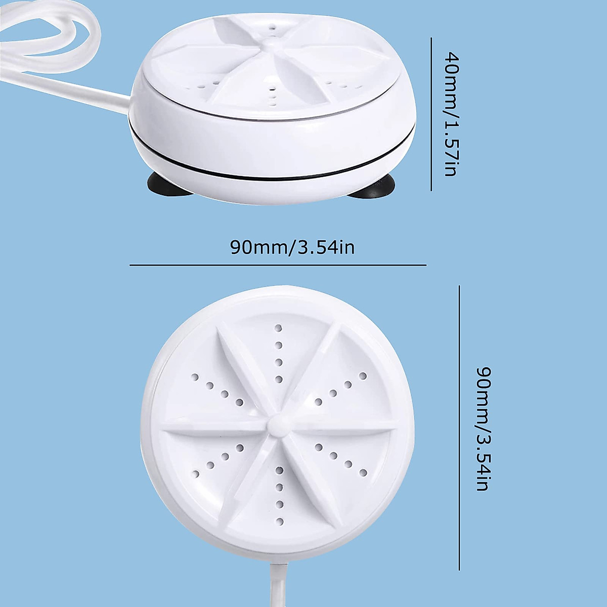 Mini Washing Machine Ultrasonic Turbine Washing Machine Portable Turbo Washer for Travel Business Trip or College Rooms