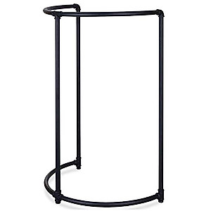 Only Hangers Black Pipeline Half Round Clothing Rack - Heavy Duty Industrial Pipe Rack, Plumbing Pipe Clothes Rack, Matte Black Finish