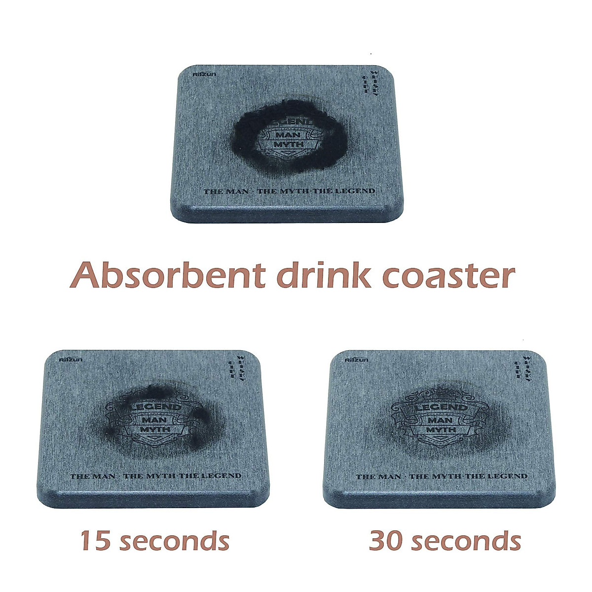 Whiskey Stones and Whiskey Glass Gift Set, Pack of 6 Whiskey Stones with Old Fashion Whiskey Glass, Absorbent Drink Coaster and Stainless Steel Tong, Man/Myth/Legend, Gift for Father/Husband - Aiizun