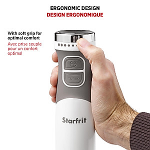 Starfrit 024221-002-0000 250-Watt 4-in-1 Hand Blender Small Kitchen Appliance, Regular Sized, white
