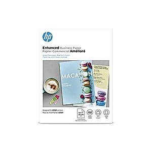 HP Enhanced Business Paper, Matte, 8.5x11 in, 40 lb, 150 sheets, works with laser printers (Q6543A),White