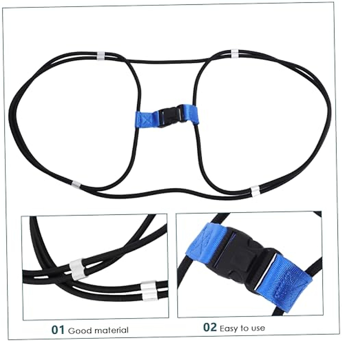 Mobestech Lock Cord for Trash Can Black Elastic Rope Garbage Bin Lock for Squirrels Garbage Can Straps for Animals Plastic Trash Can Bungee Cord